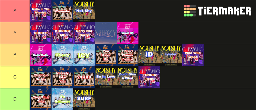 Itzy Songs (2021) Tier List (Community Rankings) - TierMaker Itzy Songs (2021) Tier List (Community Rankings) - TierMaker