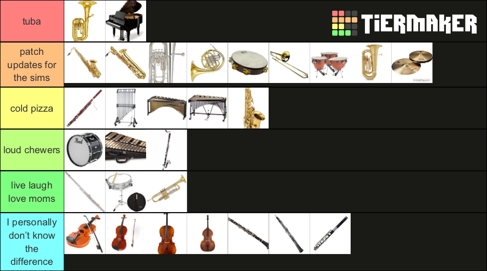 Instruments Tier List (Community Rankings) - TierMaker