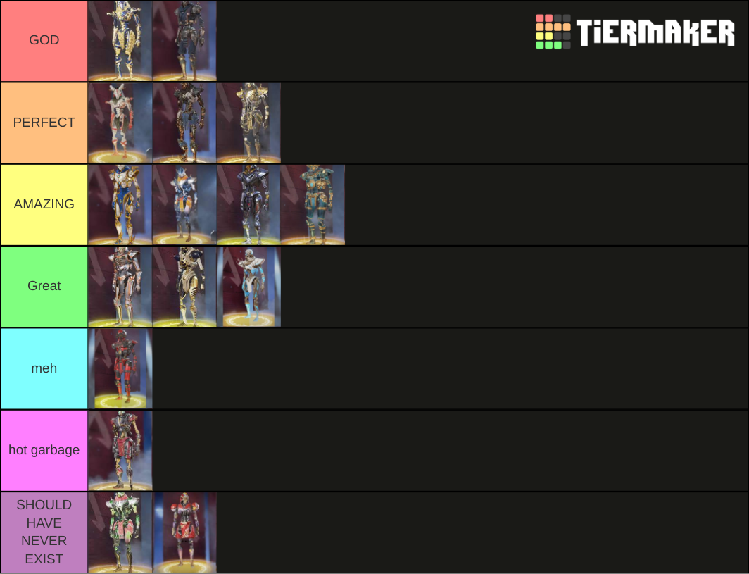 All revenant legendary skins Tier List (Community Rankings) - TierMaker