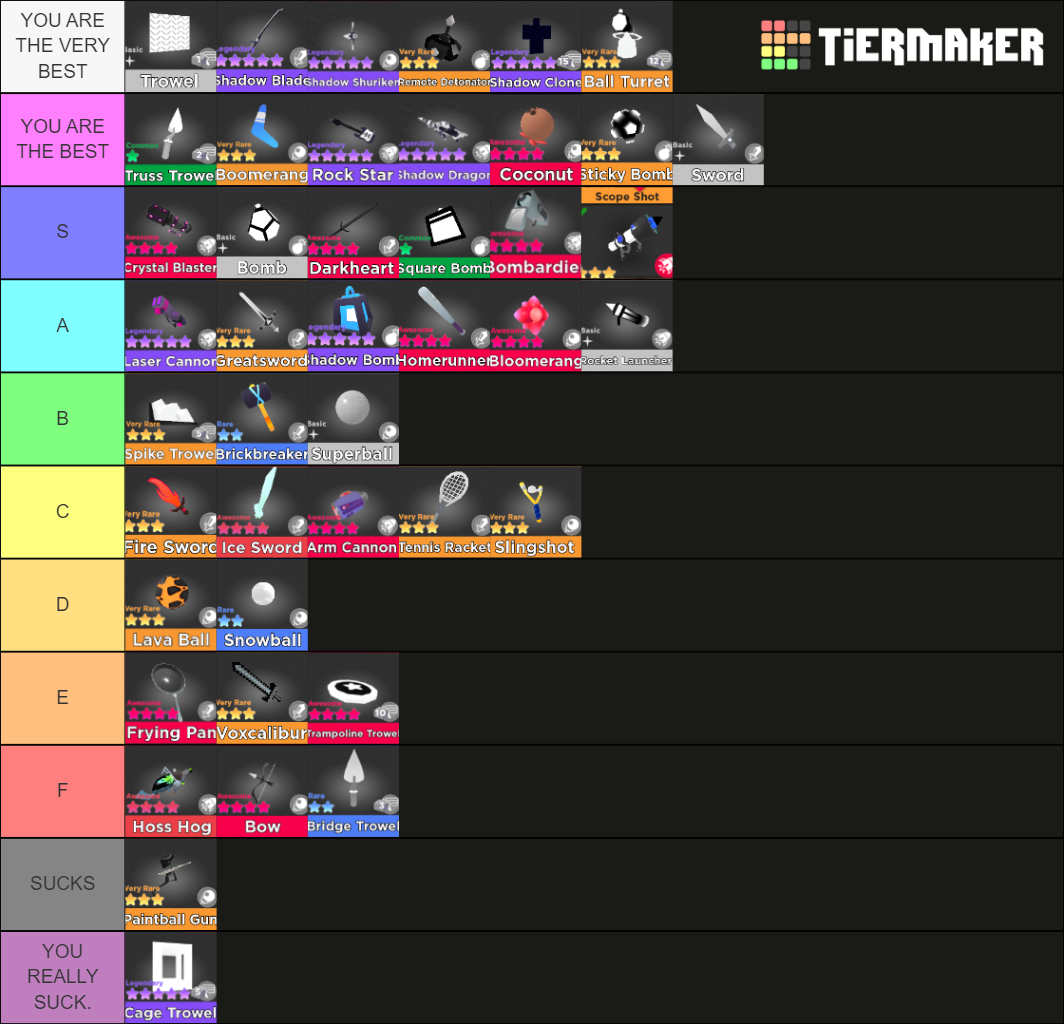 Super Doomspire Weapons Tier List (Community Rankings) - TierMaker