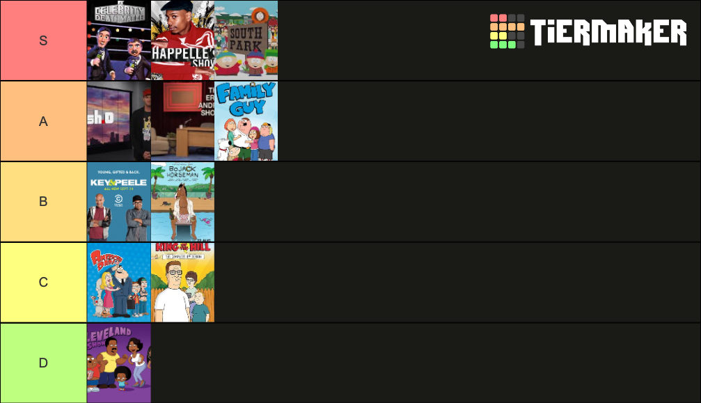 Adult Comedy Shows/Cartoons Tier List (Community Rankings) - TierMaker