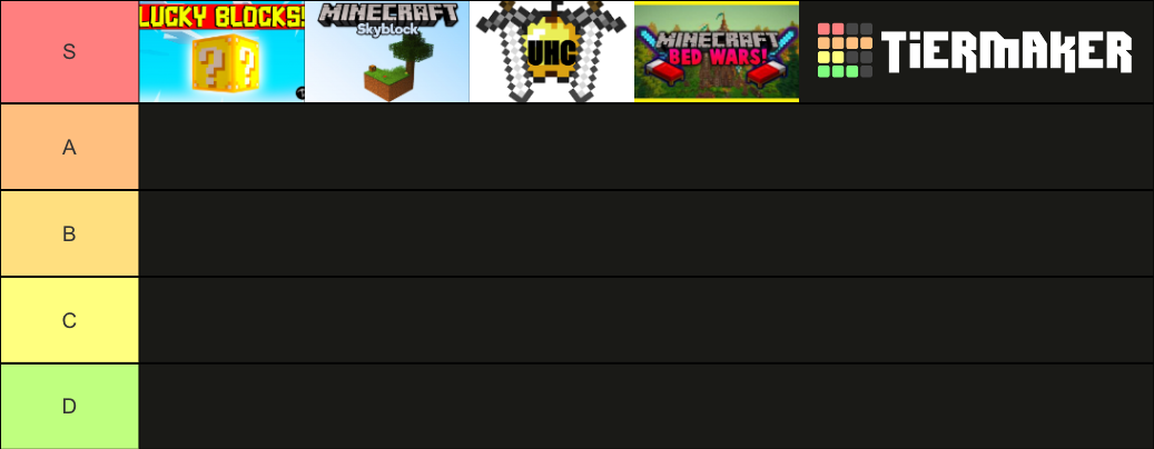 Minecraft minigames Tier List (Community Rankings) - TierMaker