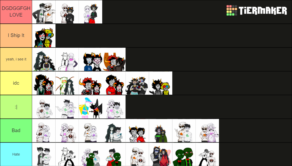 Homestuck ships Tier List (Community Rankings) - TierMaker