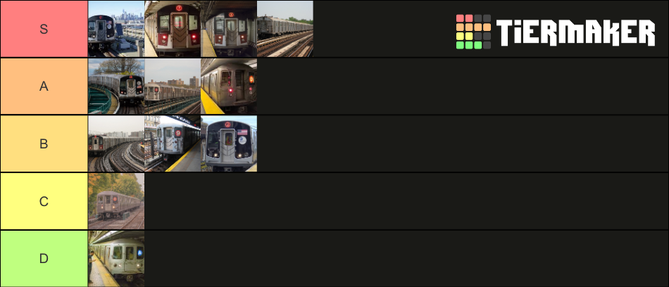 NYC subway trains Tier List (Community Rankings) - TierMaker