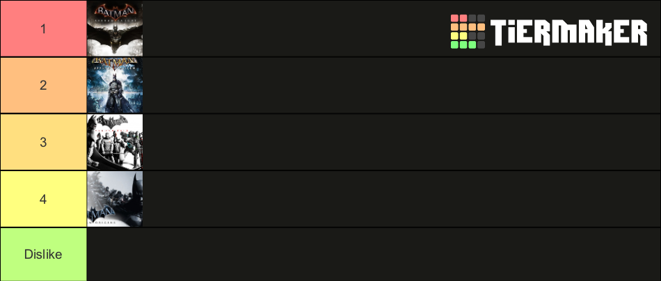Batman Arkham Games Ranked Tier List (Community Rankings) - TierMaker