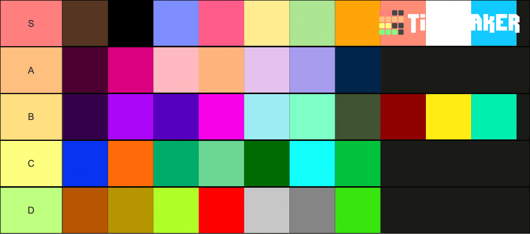 Colors Tier List (Community Rankings) - TierMaker