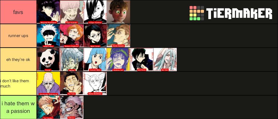 JJK Characters Tier List (Community Rankings) - TierMaker