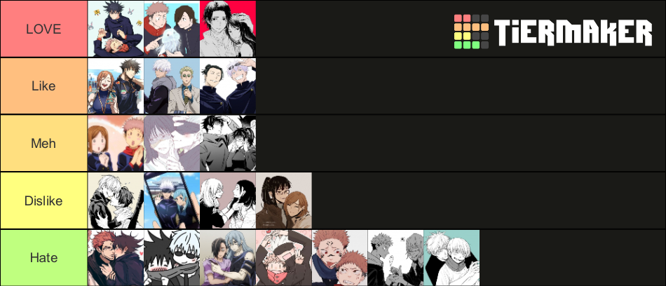 Jujutsu Kaisen Ships Tier List (Community Rankings) - TierMaker