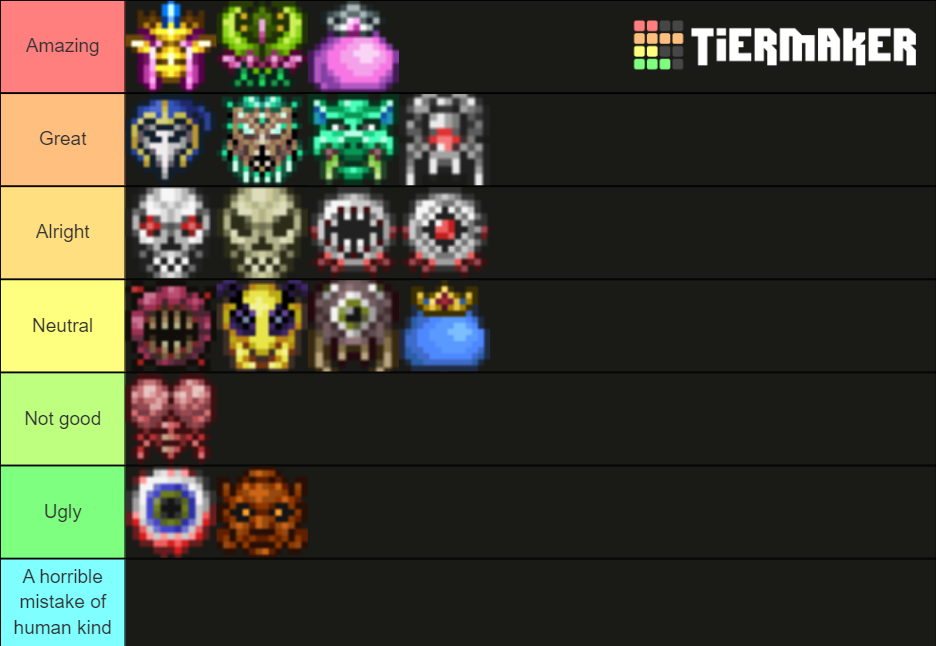 Terraria Bosses Tier List (Community Rankings) - TierMaker