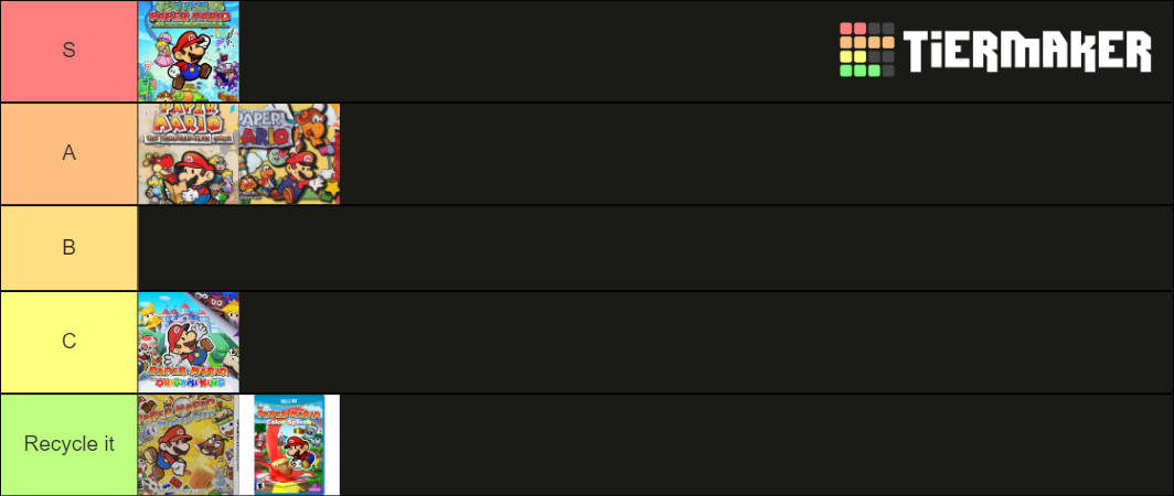Paper Mario Games (TOK included) Tier List (Community Rankings) - TierMaker