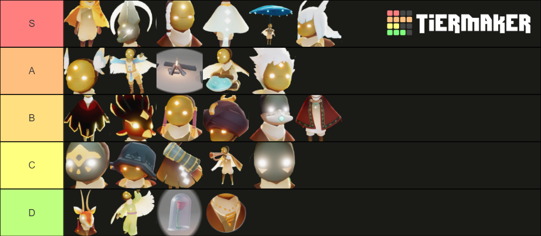 Sky: COTL Ultimate Gifts Tier List (Community Rankings) - TierMaker