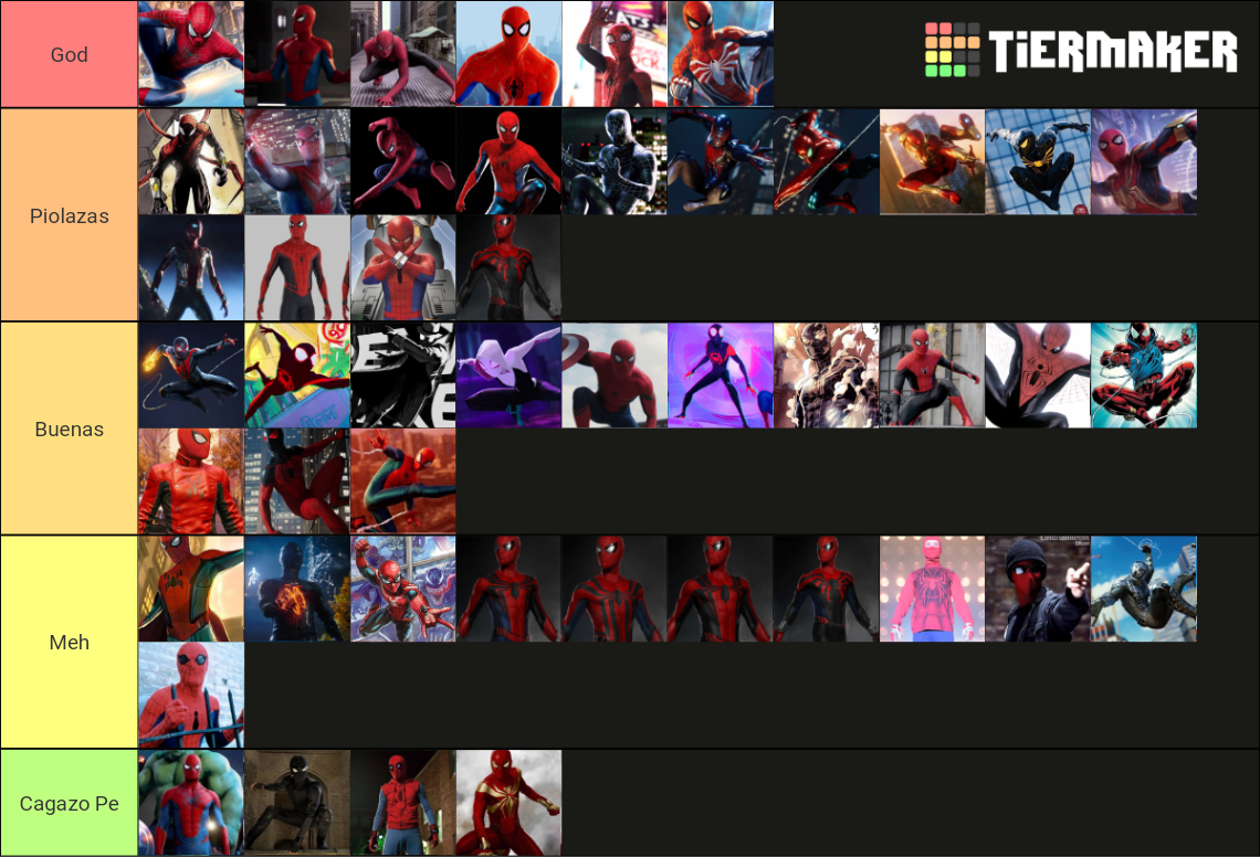 de los mejores trajes de Spider-Man Tier List (Community Rankings ...