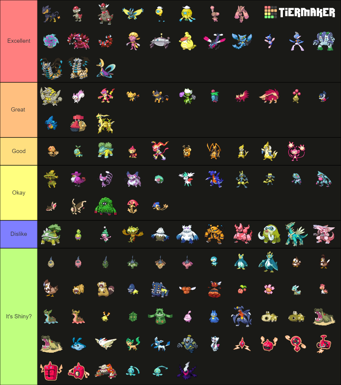 Generation 4 Shiny Pokemon Tier List (Community Rankings) - TierMaker