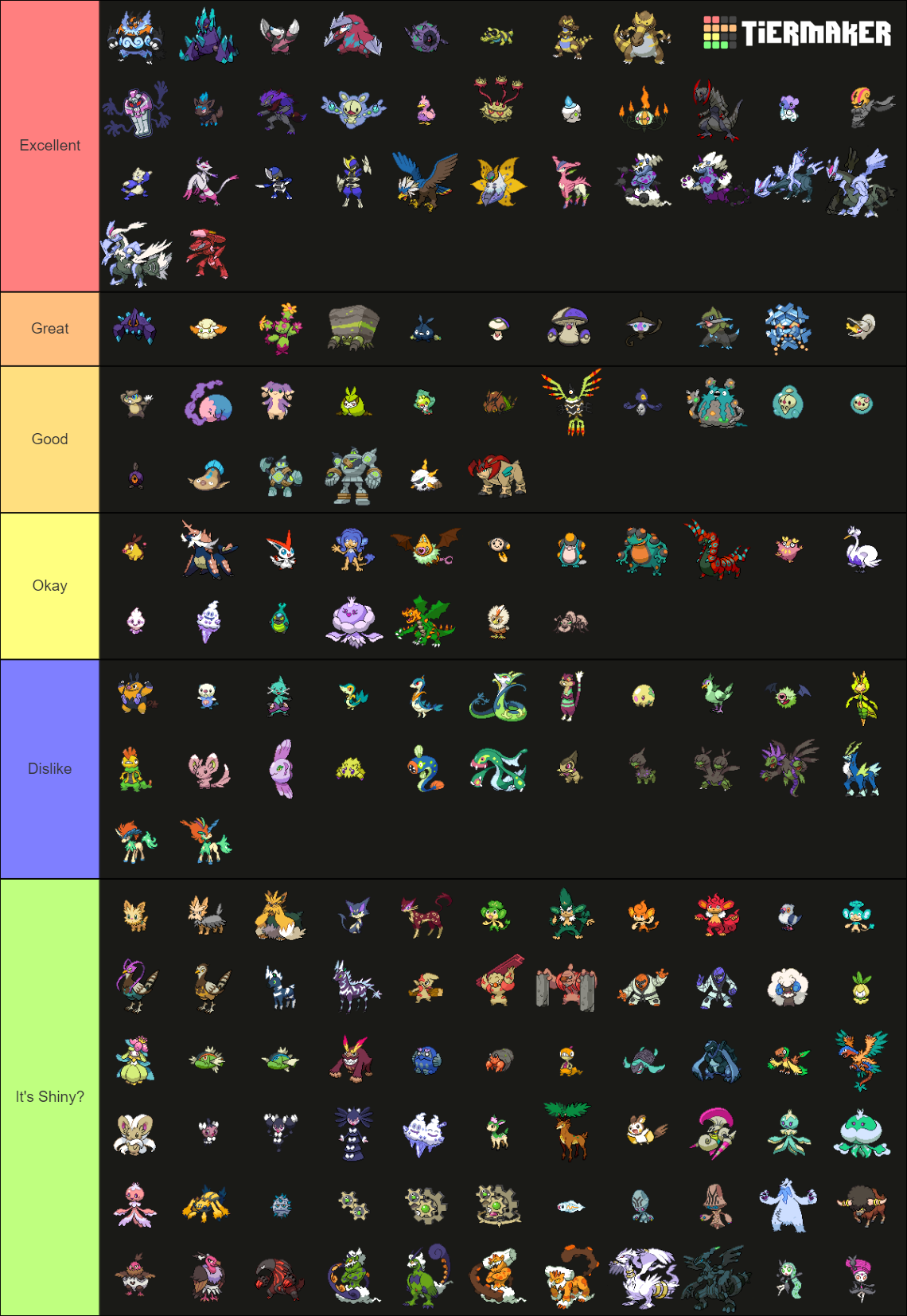 Generation 5 Shiny Pokemon Tier List (Community Rankings) - TierMaker