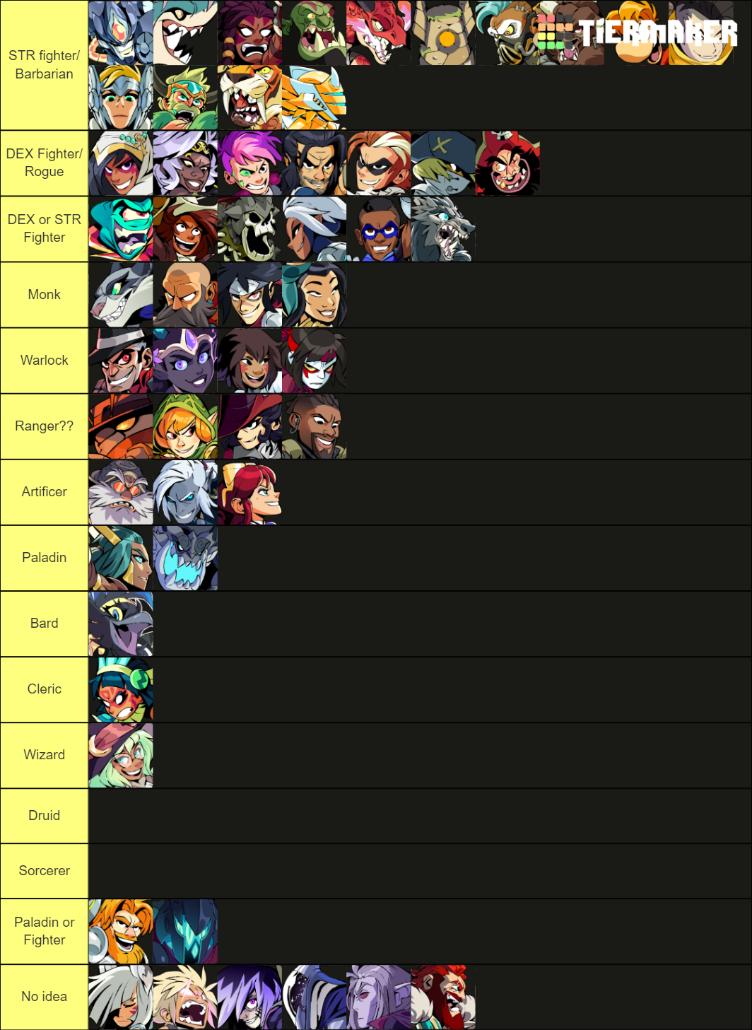 Brawlhalla Legends Tier List (Community Rankings) - TierMaker