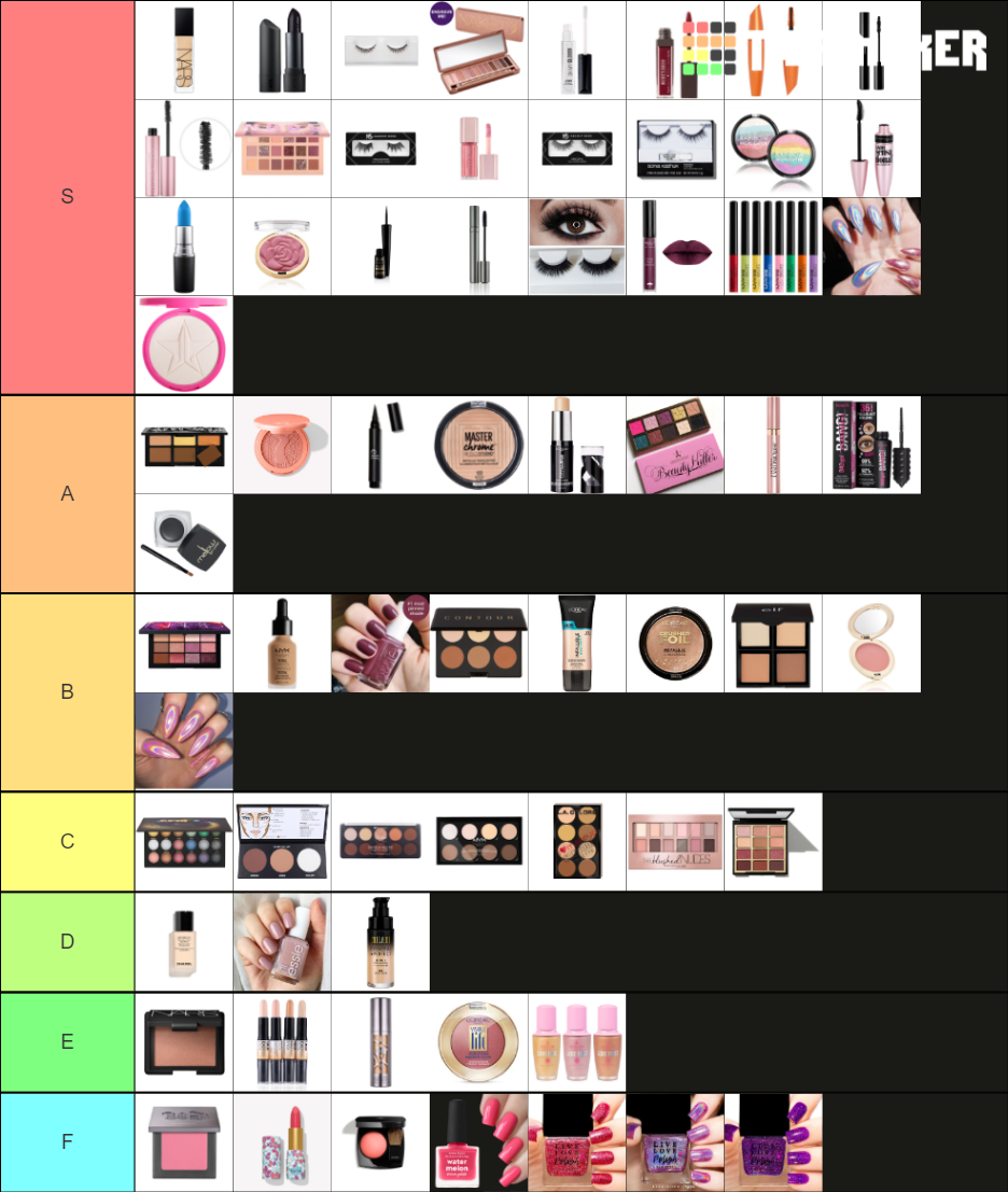 Choose your makeup Tier List (Community Rankings) - TierMaker