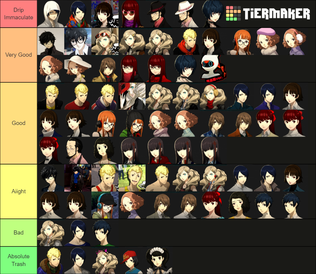 Persona 5 Drip Tier List (Community Rankings) - TierMaker