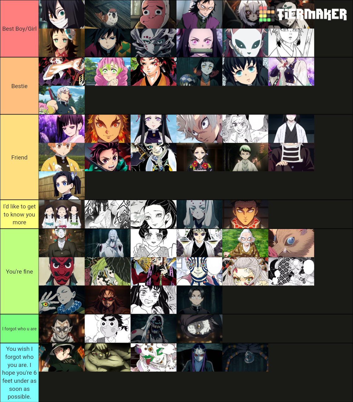 Demon Slayer characters ranked (Manga) Tier List (Community Rankings ...