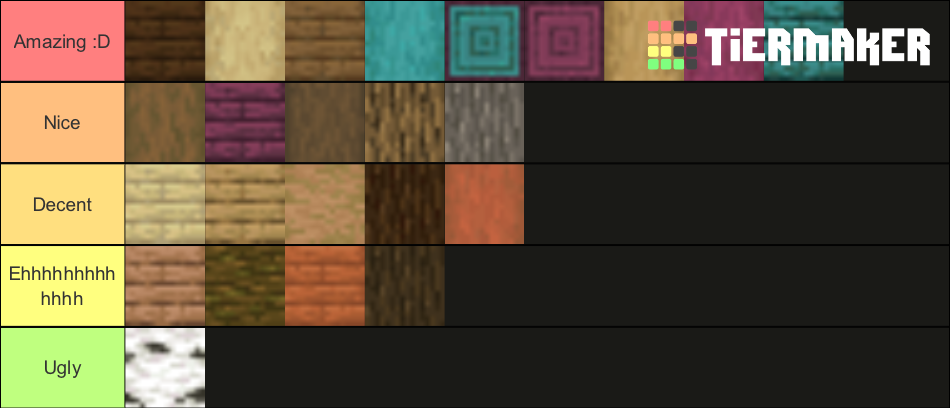 Minecraft Wood (1.16) Tier List (Community Rankings) - TierMaker