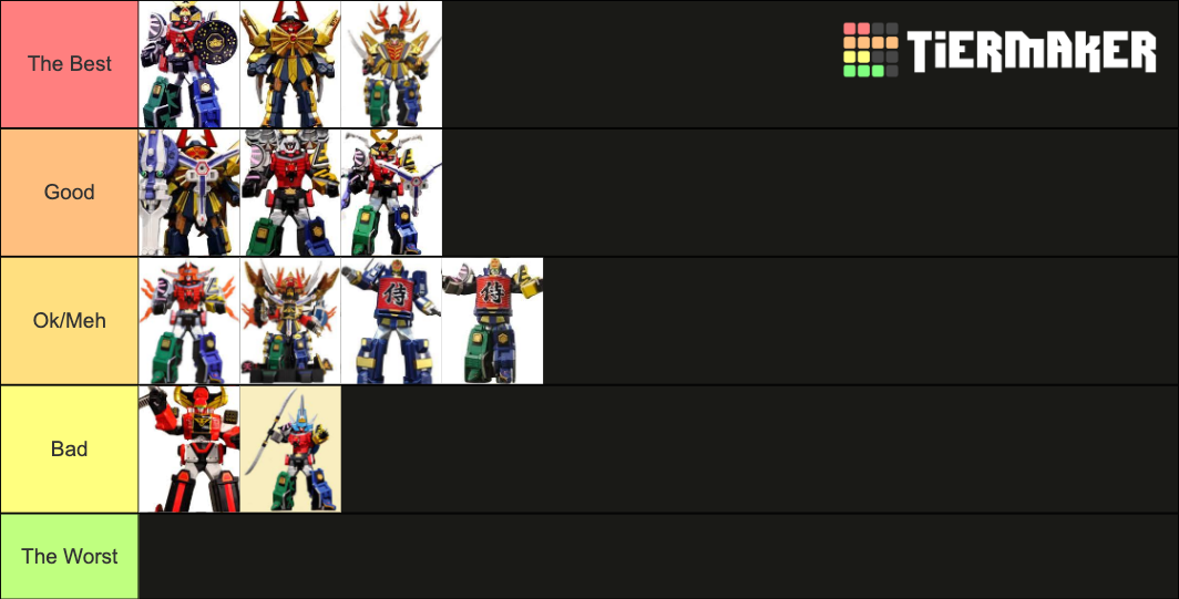Shinkenger Mecha Tier List (Community Rankings) - TierMaker