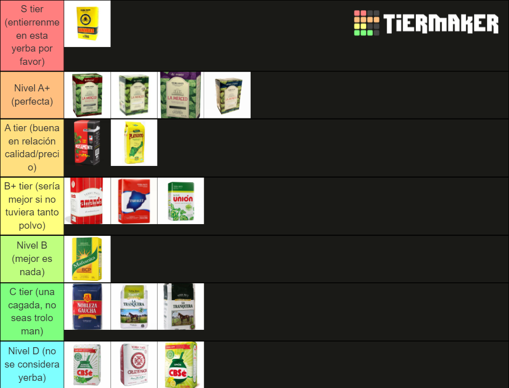 Marcas de yerba mate Tier List (Community Rankings) - TierMaker