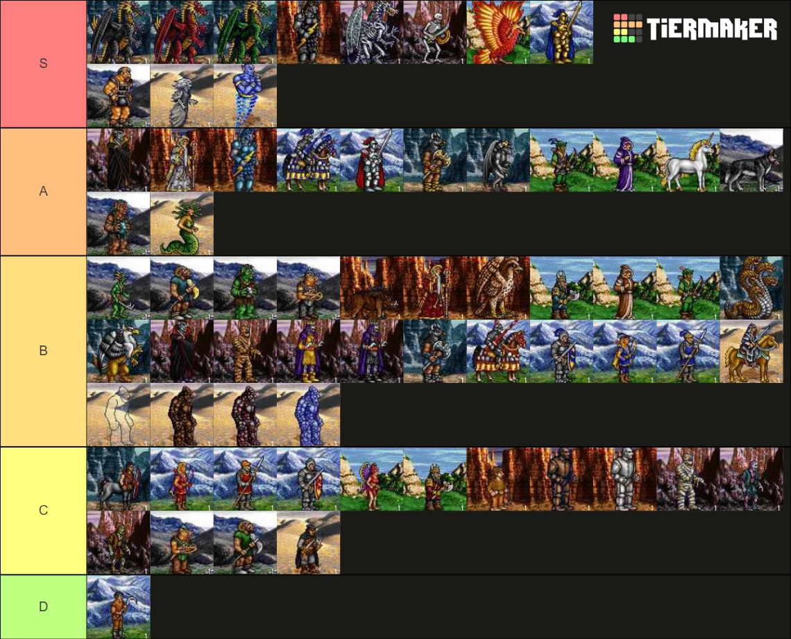 Heroes of Might and Magic 2 (all creatures) list Tier List (Community ...