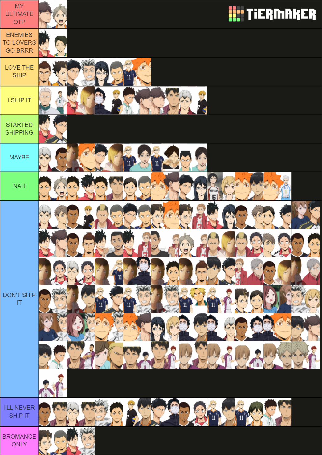 100 Haikyuu ships Tier List (Community Rankings) - TierMaker