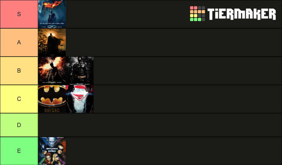 Batman Movie Tier List (Community Rankings) - TierMaker