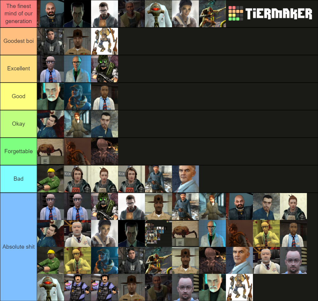 Half Life Characters Tier List (Community Rankings) - TierMaker