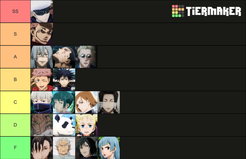 Jujutsu Kaisen Character (Anime) Tier List (Community Rankings) - TierMaker Jujutsu Kaisen Character (Anime) Tier List (Community Rankings) - TierMaker
