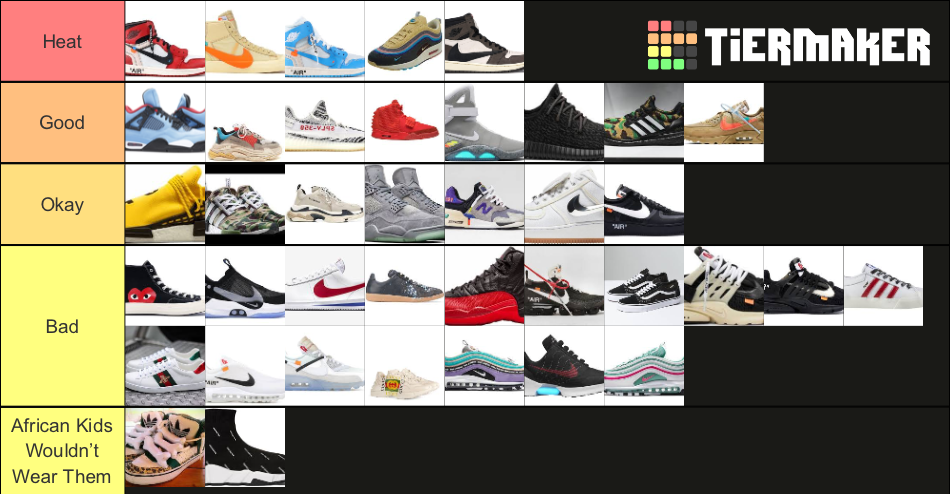 HYPE SHOES Tier List (Community Rankings) - TierMaker