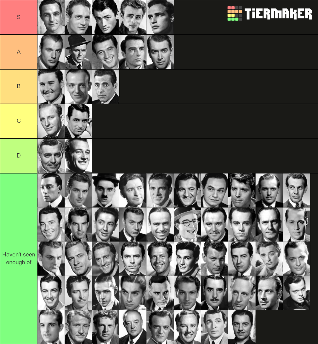 Classic Hollywood Film Actors Tier List (Community Rankings) - TierMaker