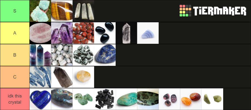 Crystals Tier List (Community Rankings) - TierMaker