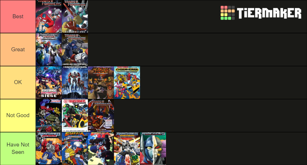 Transformers TV Shows Tier List (Community Rankings) - TierMaker