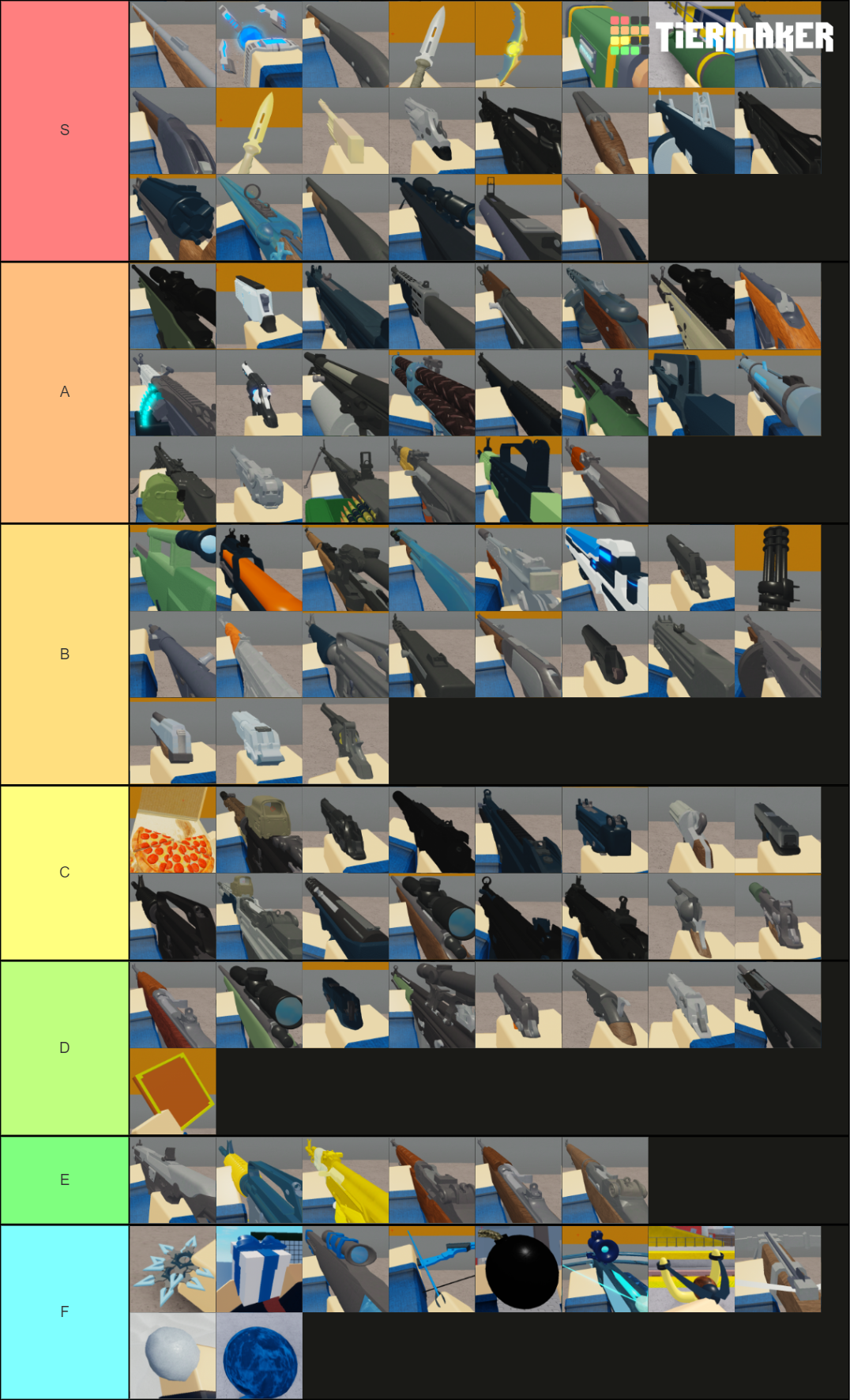 Roblox: Arsenal Weapons List Tier List (Community Rankings) - TierMaker