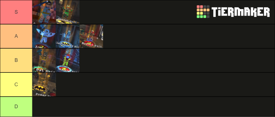 LEGO Batman 2 suits Tier List (Community Rankings) - TierMaker