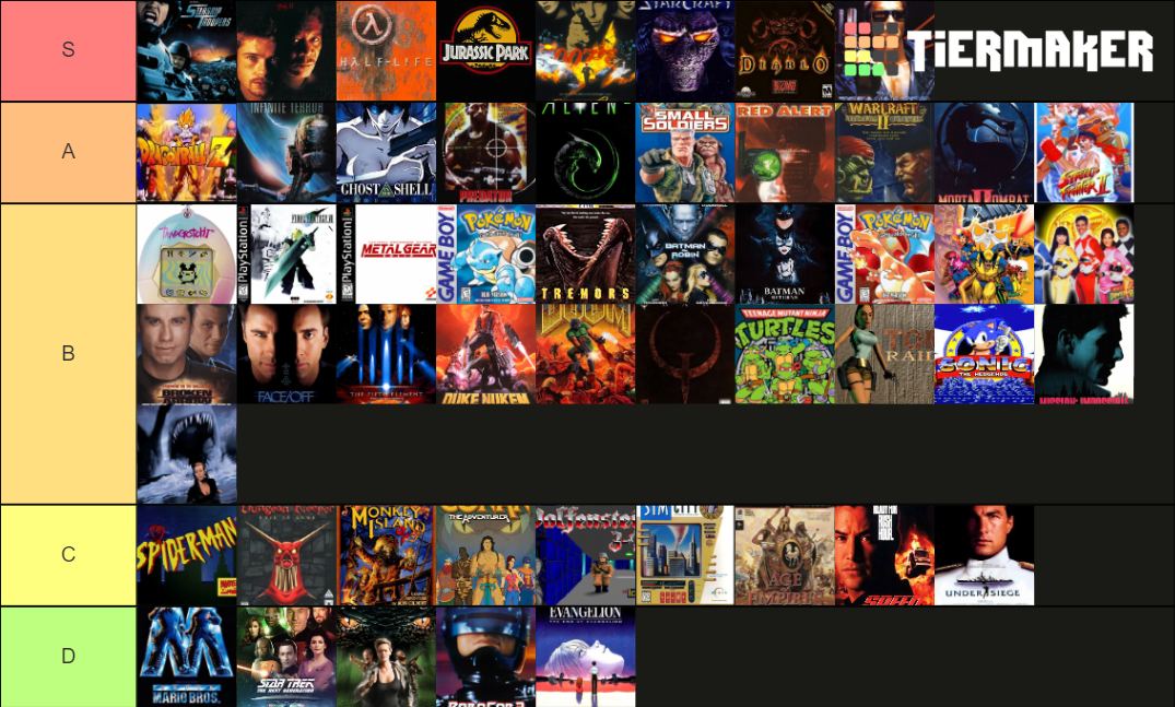 Most Giga 90s media for nerds Tier List (Community Rankings) - TierMaker