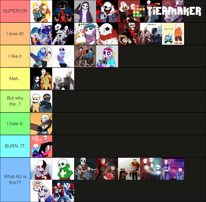 All Undertale AUs Tier List (Community Rankings) - TierMaker