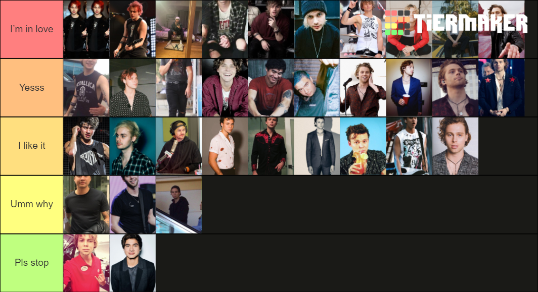 5sos outfit ranking Tier List (Community Rankings) - TierMaker