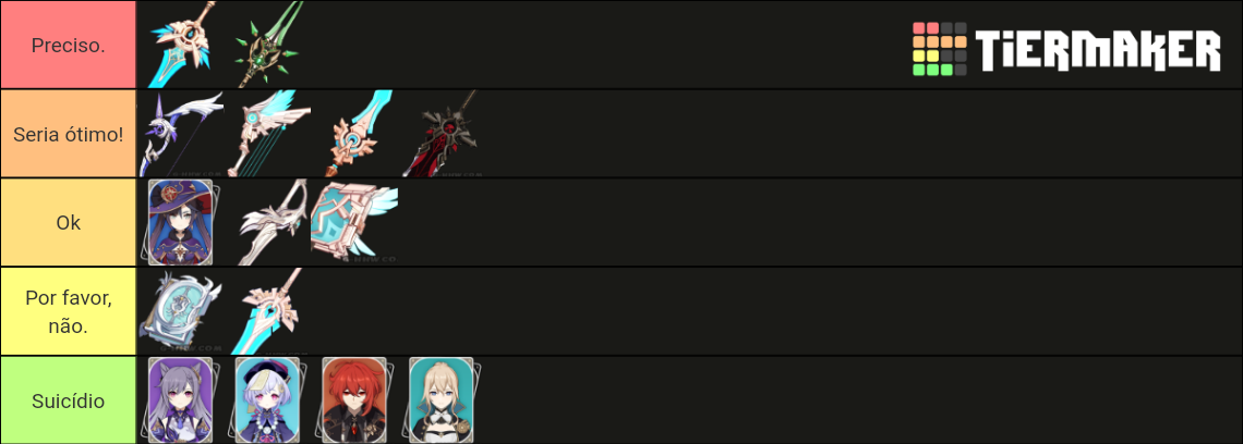 Genshin Impact Standard Banner Tier List (Community Rankings) - TierMaker