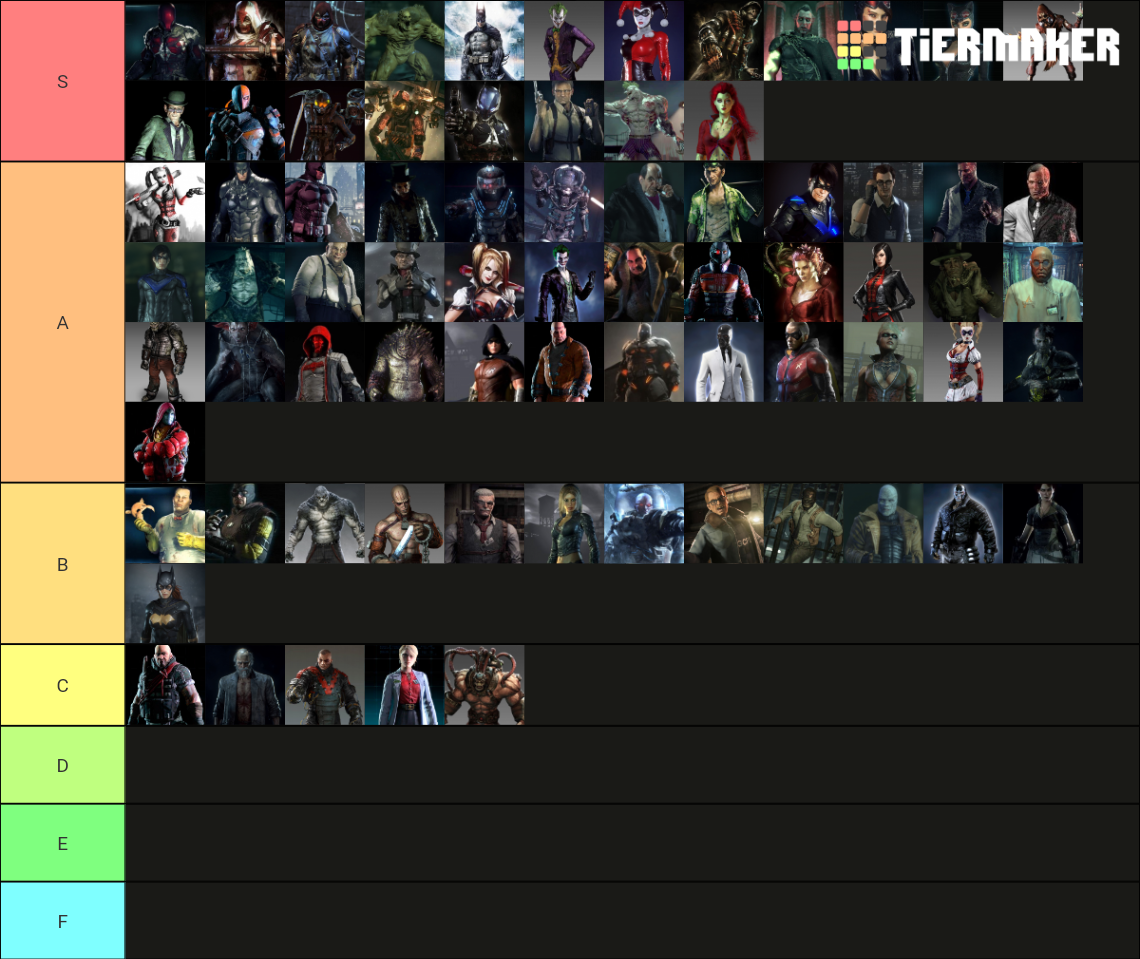 Batman Arkham Series Character Designs Ranked Tier List (Community Rankings) - TierMaker