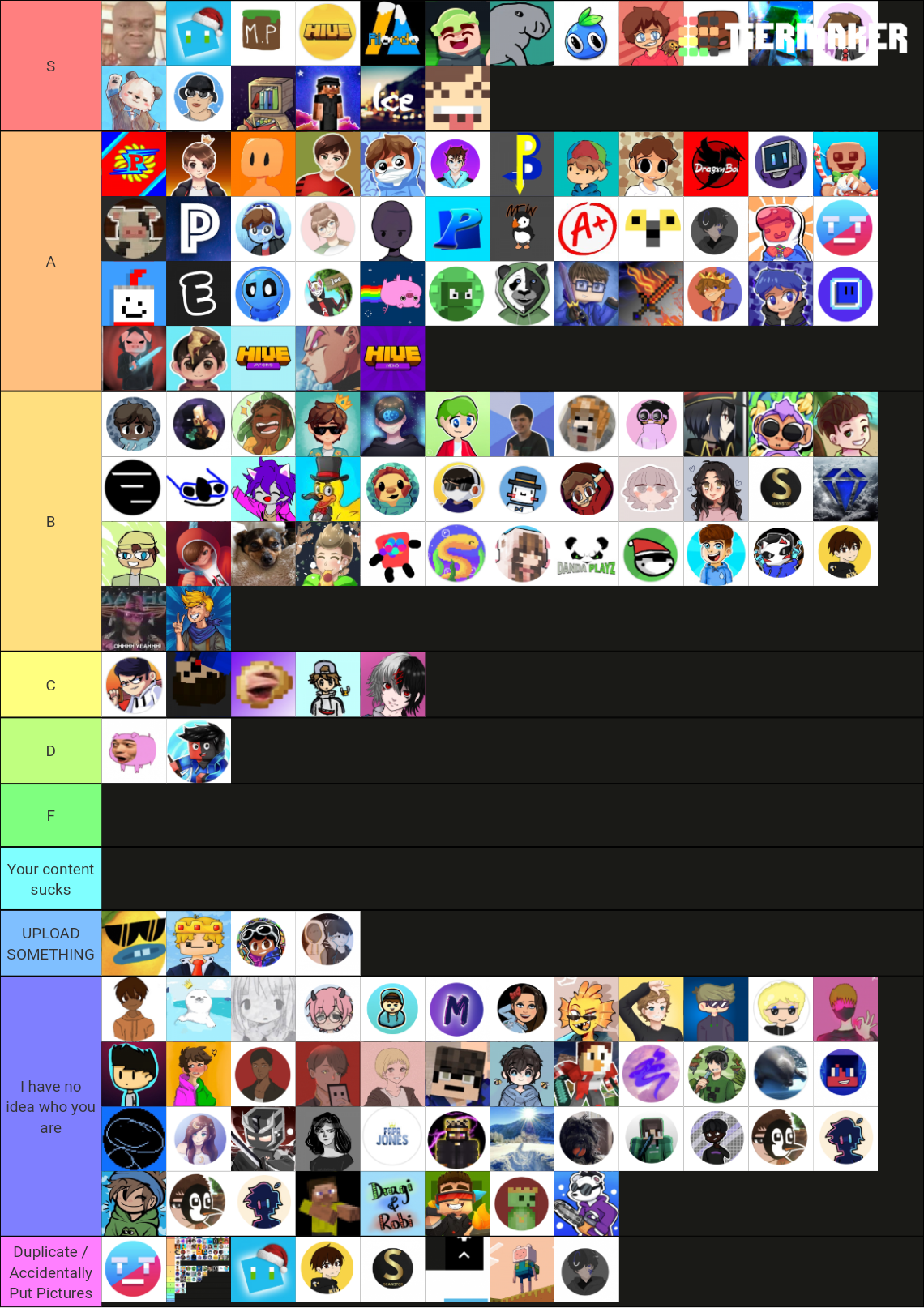 The Ultimate Hive YouTubers Tier List (Community Rankings) - TierMaker