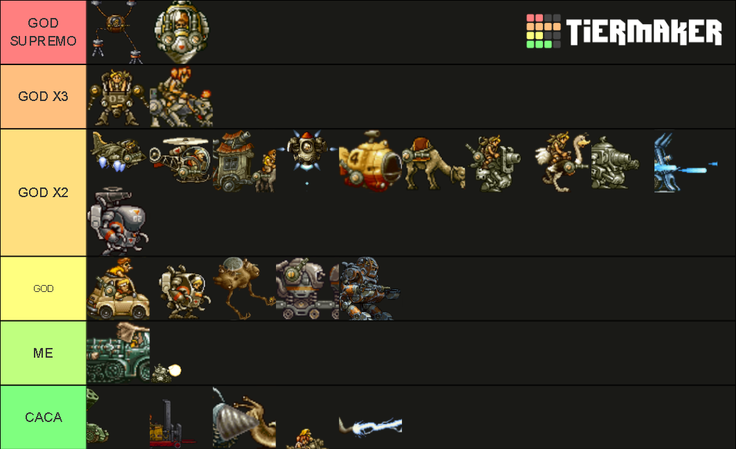 Metal Slug Vehicles Tier List (Community Rankings) - TierMaker