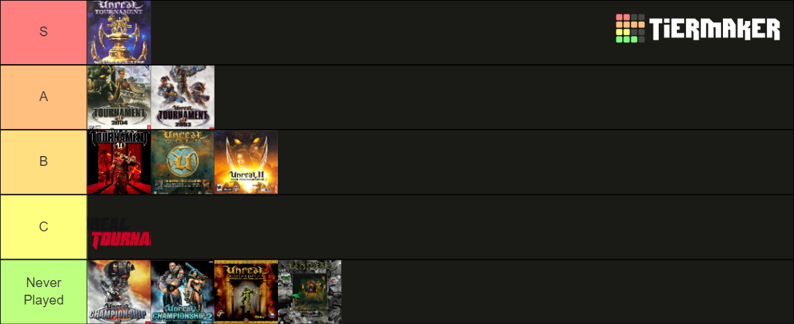 Unreal Games Tier List (Community Rankings) - TierMaker