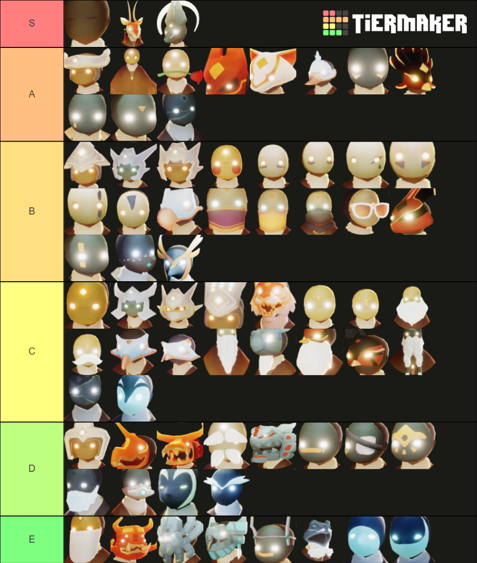 Sky children of the light masks list Tier List (Community Rankings ...