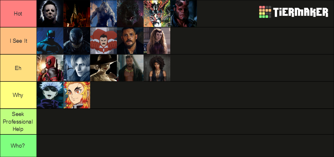 Fictional Character Crushes Tier List (Community Rankings) - TierMaker