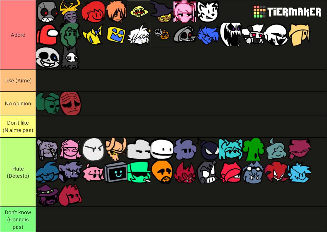 FNF Characters + Mods Tier List (Community Rankings) - TierMaker FNF Characters + Mods Tier List (Community Rankings) - TierMaker