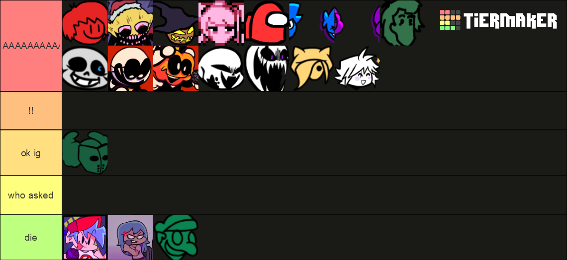 FNF x FNF MODS CHARS Tier List (Community Rankings) - TierMaker