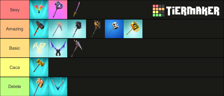 Icon series pickaxes Tier List (Community Rankings) - TierMaker