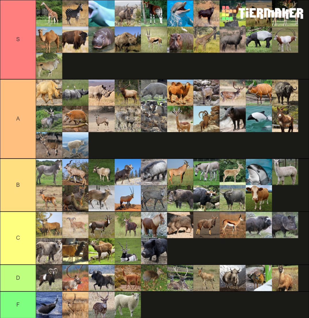 Zoo - Artiodactyla & Perissodactyla Tier List (Community Rankings ...